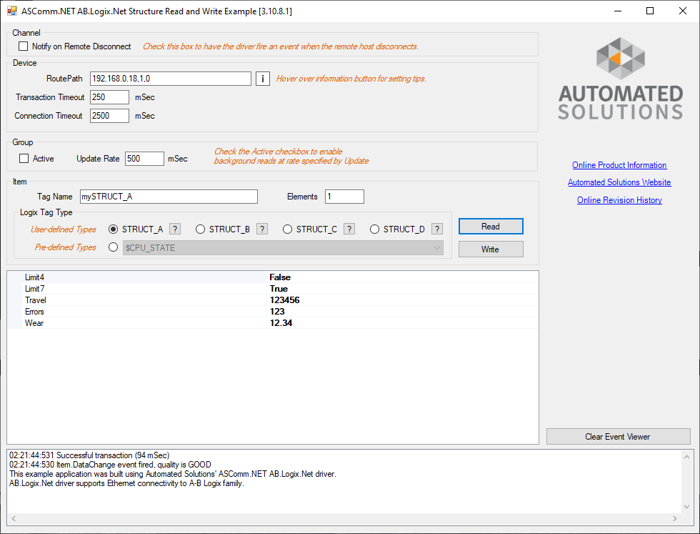 Allen-Bradley / Rockwell PLC Driver for .NET Framework 2.0-4.8 HMI ...
